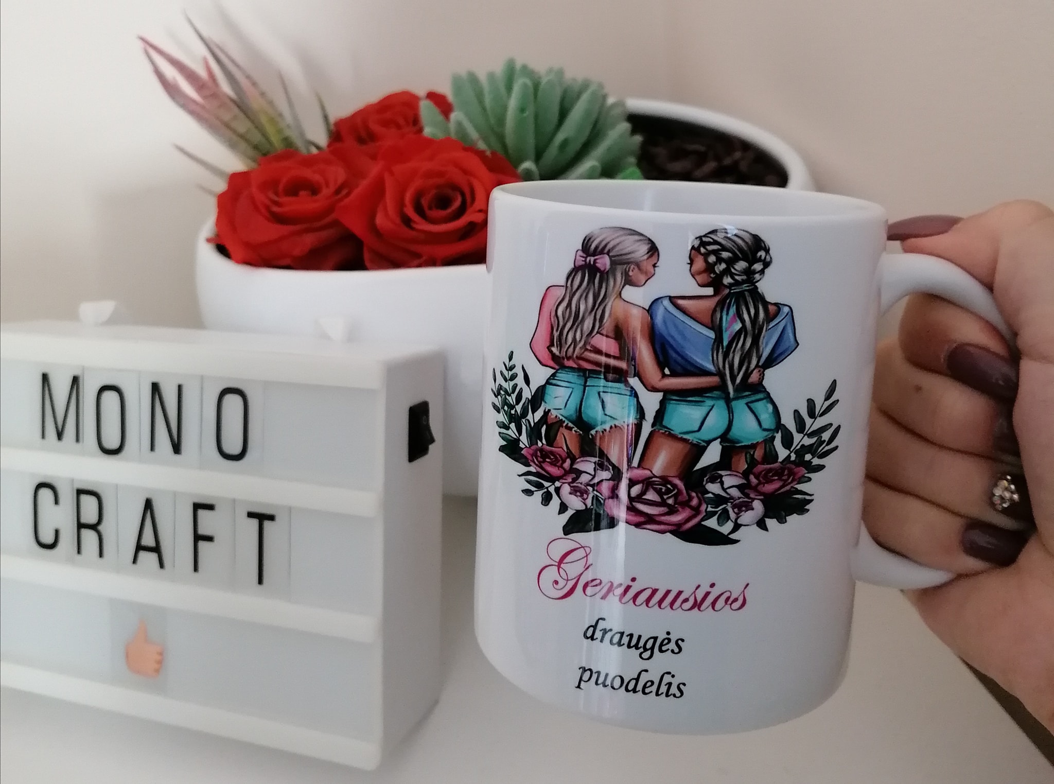 „Geriausios draugės puodelis“ - Monocraft.lt